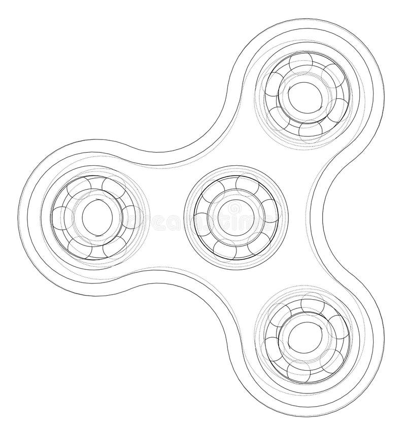 Hand Spinner Outline. Vector Stock Vector - Illustration of object ...