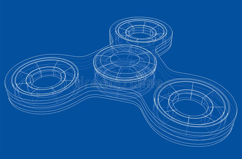 Hand Spinner Outline. Vector Stock Vector - Illustration of draw ...