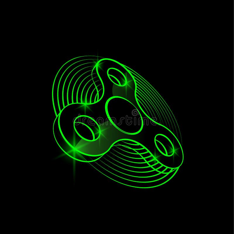 Hand Spinner Toy. Neon Fidget Spinner Illustration. Stock Vector ...