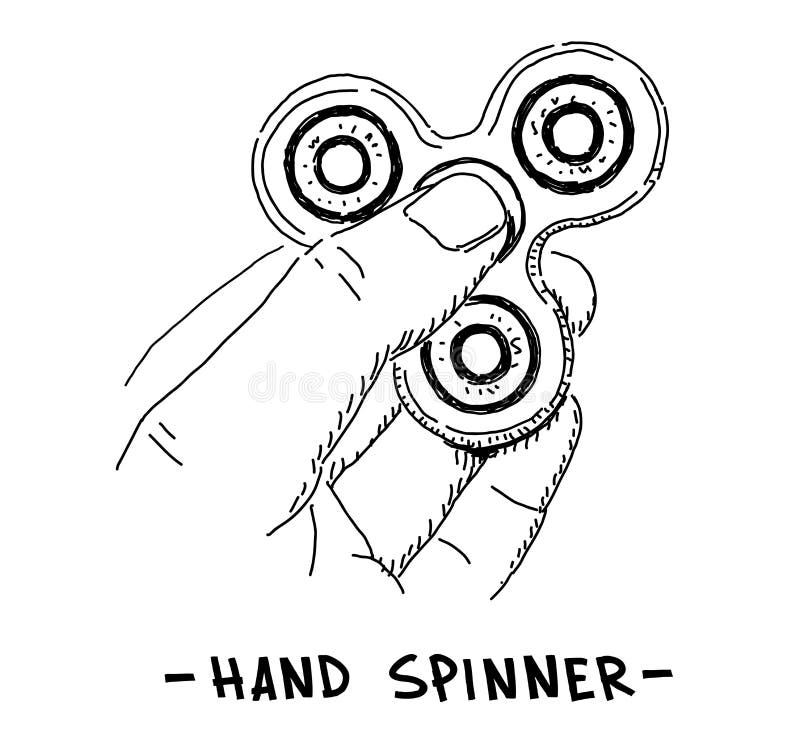 Hand Spinner Vector Drawing Stock Vector - Illustration of gears ...