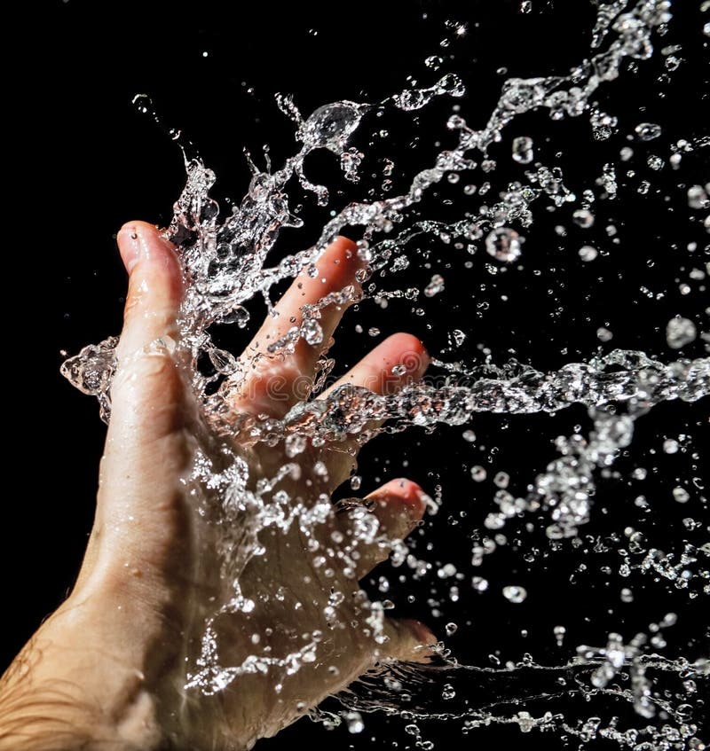 Hand and splashing water stock image. Image of clear - 19432765