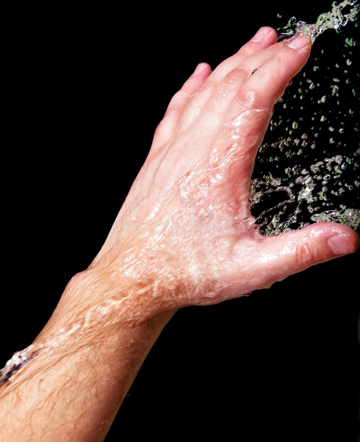 Hand and splashing water stock image. Image of freshness - 51647877