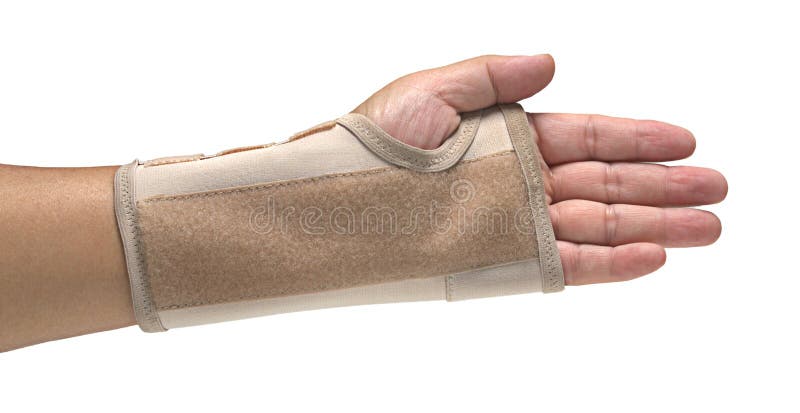 Women Hand with Wrist Splint Isolated on White Background with Path ...