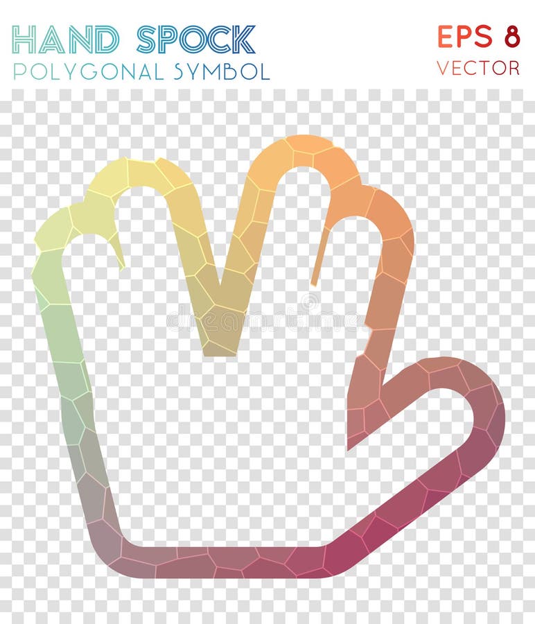 Hand-spock O Polygonales Symbol Vektor Abbildung - Illustration von ...