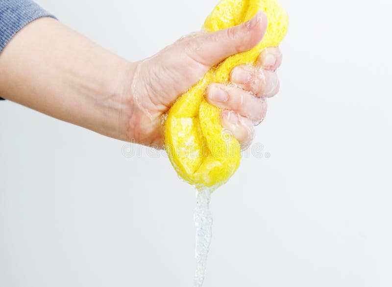 Hand with sponge stock image. Image of cleaning, kitchen - 27016361