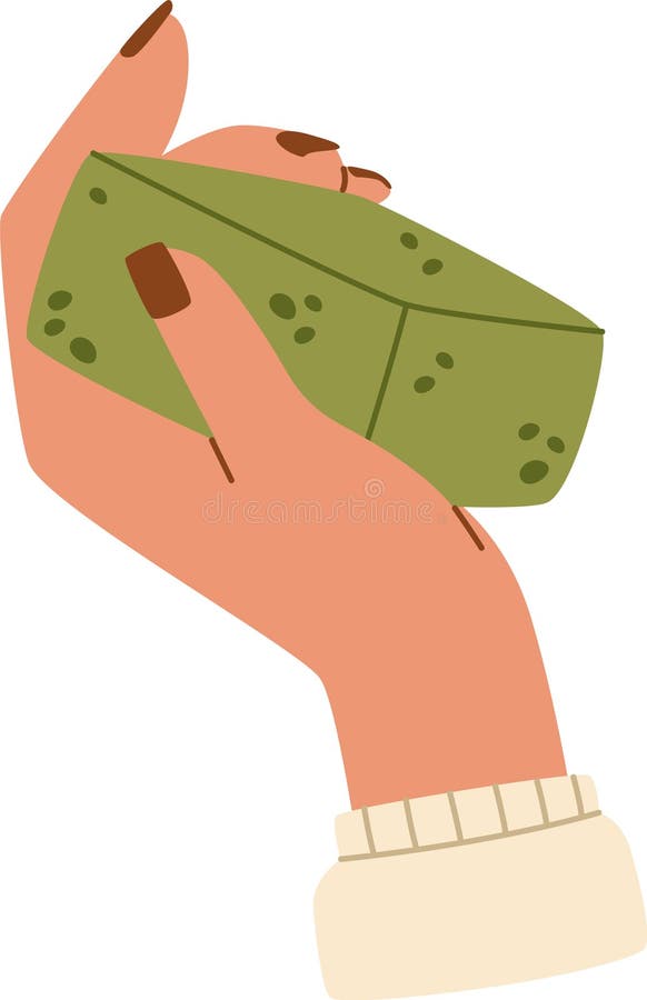 Hand with Sponge stock vector. Illustration of detergent - 330817288