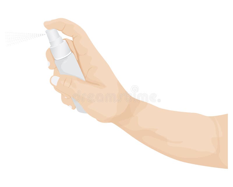 The hand and spray bottle stock vector. Illustration of gallon - 177120470