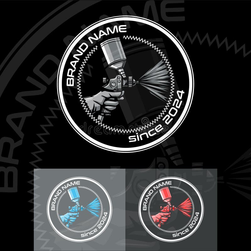 Hand with a Spray Bottle in Hand Logo, on a Black Background and with ...