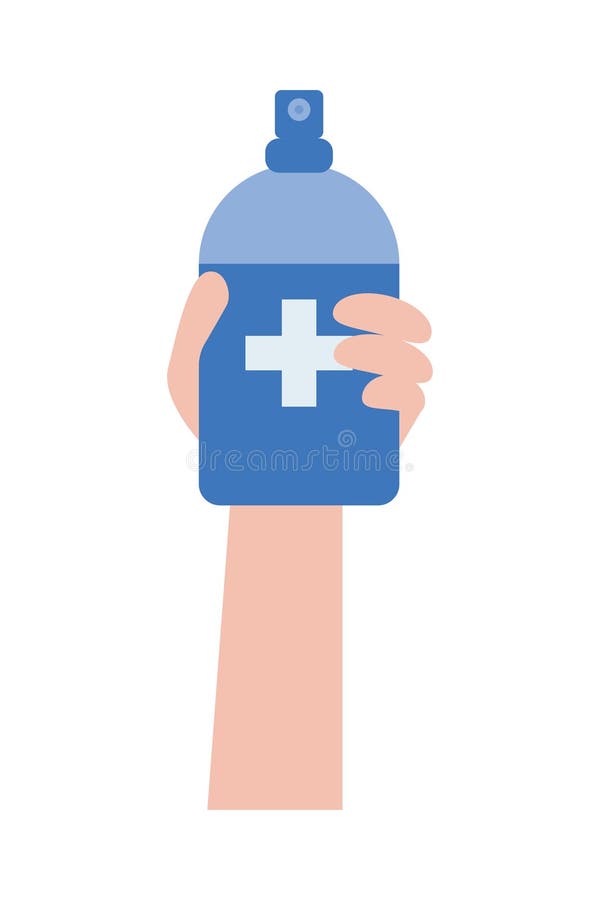 Hand with Spray Medical Product Stock Vector - Illustration of healthy ...