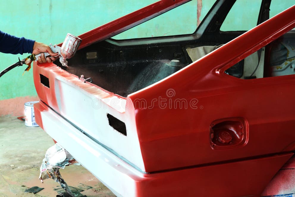 Hand with spray paint gun stock image. Image of hand - 33171897