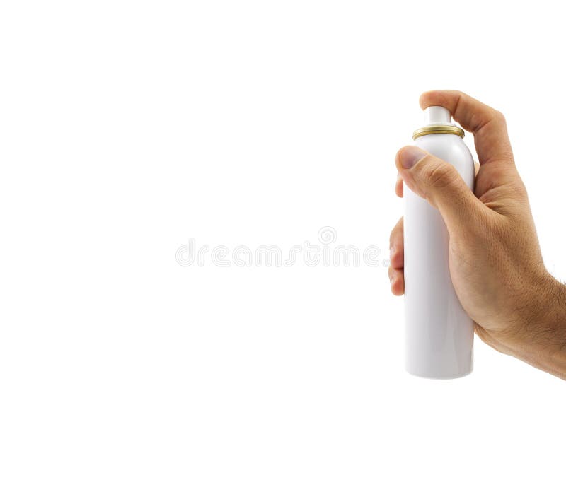 Hand Spraying with a can stock image. Image of white - 27703679