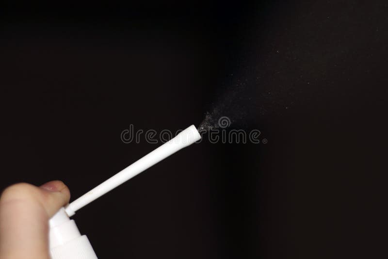 Spray of a Medicinal Spray Close-up Stock Image - Image of white, black ...