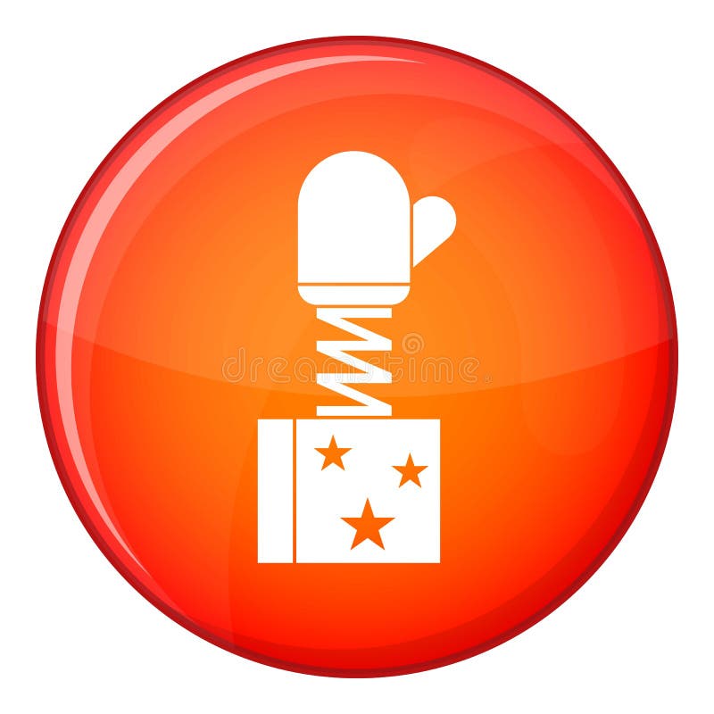 Hand on Spring in Box Icon, Flat Style Stock Vector - Illustration of ...