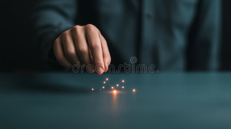 A Hand Sprinkling a Small Spark on a Table. Generative AI Stock Image ...