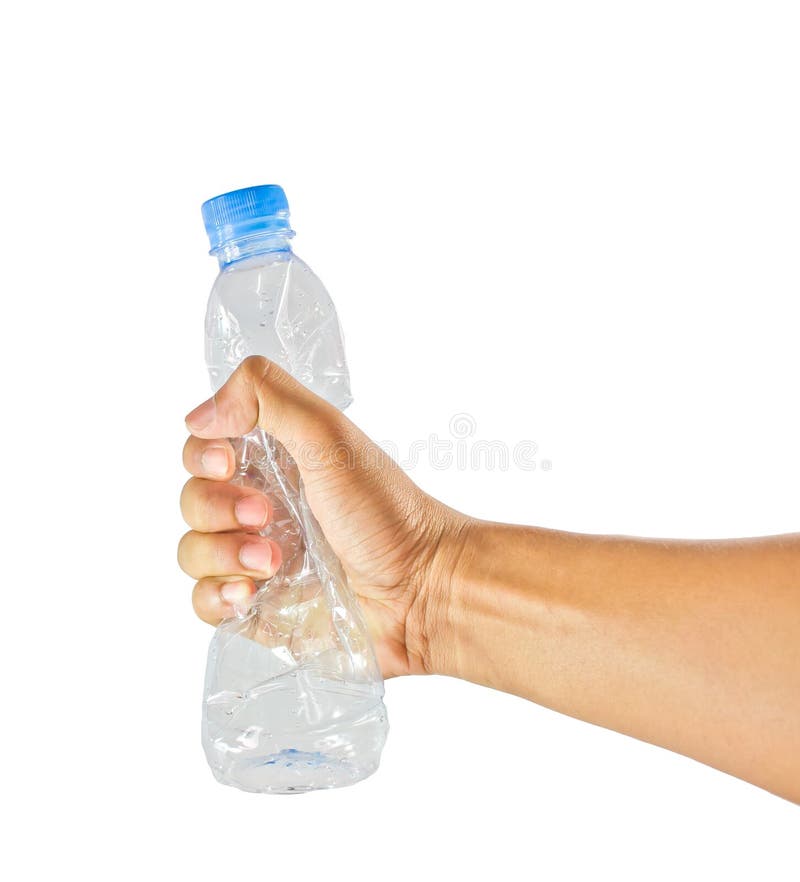 Hand, Holding Empty Plastic Bottle Isolated on White Background Stock ...