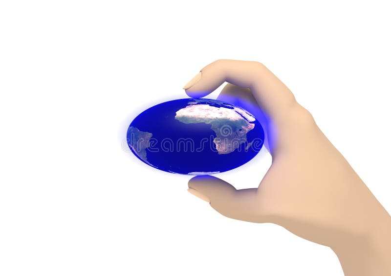 Hand squeeze a earth stock illustration. Illustration of geography ...