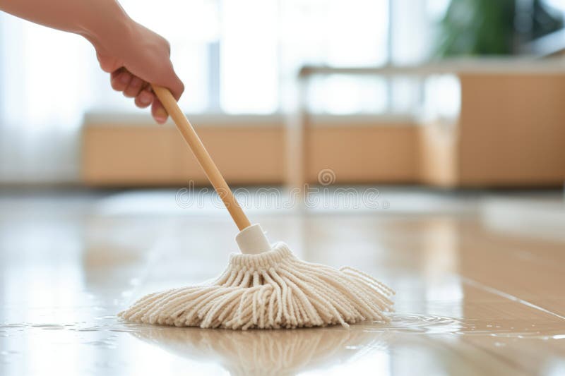 Hand Squeezing a Mop before Cleaning the Floor Stock Photo - Image of ...