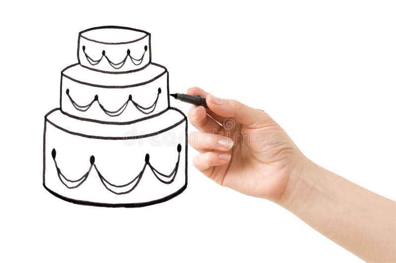 Hand srawing cake stock illustration. Illustration of feminine - 19879762