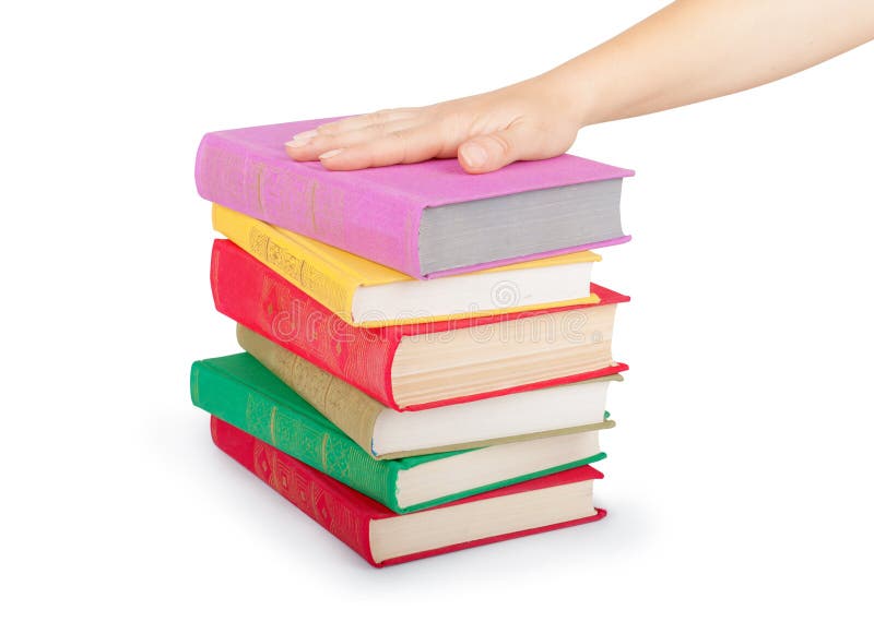 Stack of Five Books with Color Covers Stock Photo - Image of hardcover ...