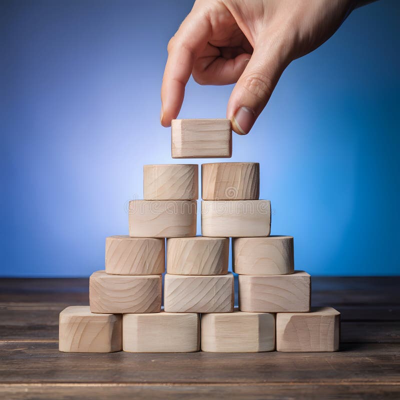 Hand Stacking Block on Pyramid, Representing Personal Growth and ... Hand Stacking Block on Pyramid, Representing Personal Growth and ...