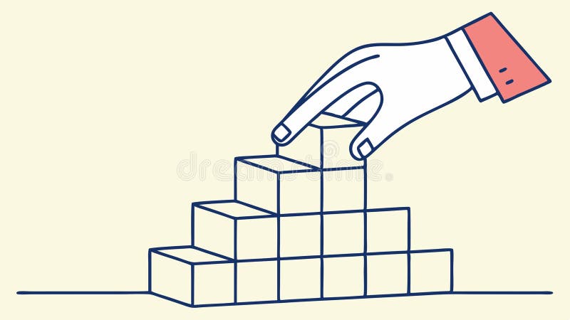 Hand Stacking Building Blocks, Construction and Progress, Vector Design ...