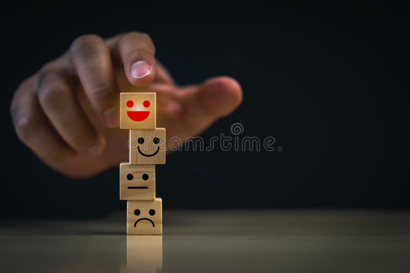 Hand Stacking Emotional Expression Blocks. a Hand is Stacking Wooden ...