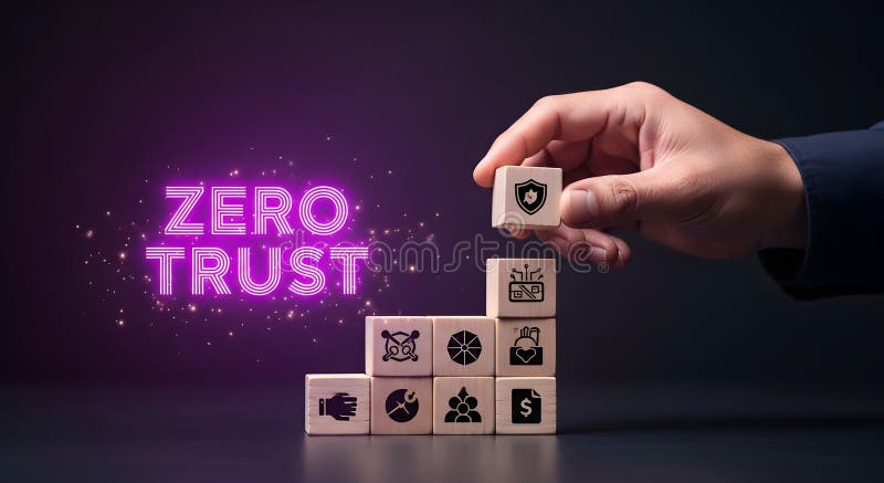 Hand Stacking Wooden Blocks for Zero Trust Security Stock Illustration - Illustration of ...