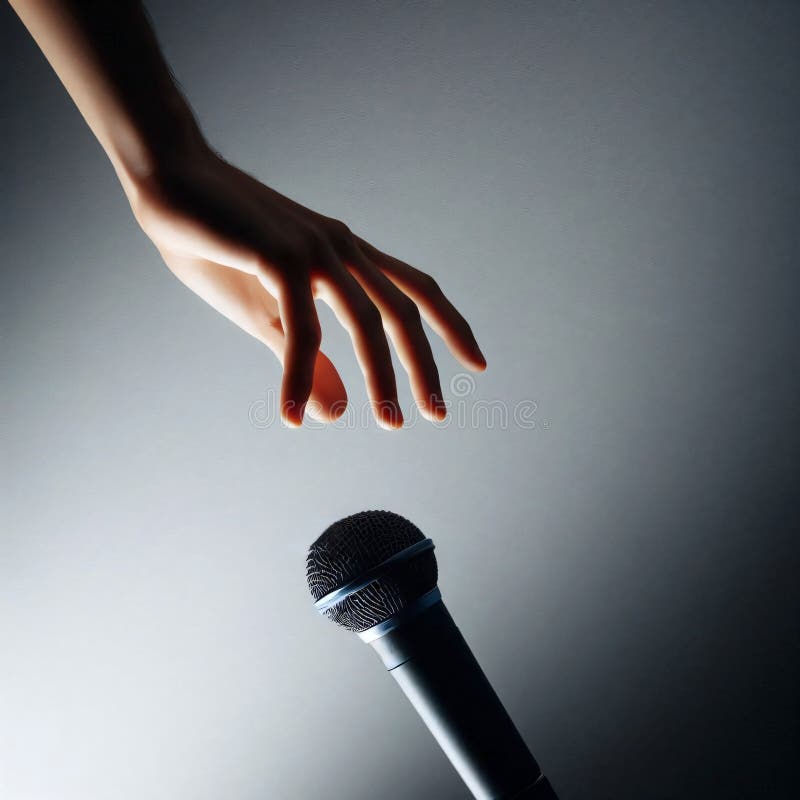 Hand on Stage Dropping Microphone Stock Illustration - Illustration of ...