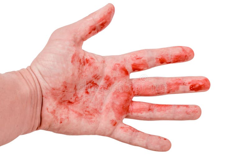 Smeared Red Blood On White Background Stock Image - Image of murder ...