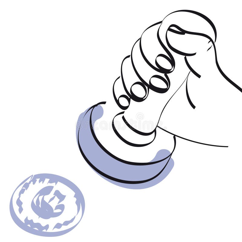 Hand and stamp vector stock vector. Illustration of hold - 8588284