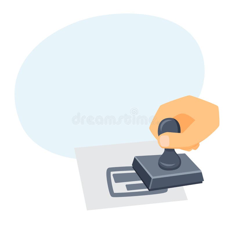 Hand with stamp stock vector. Illustration of mark, icon - 99037525