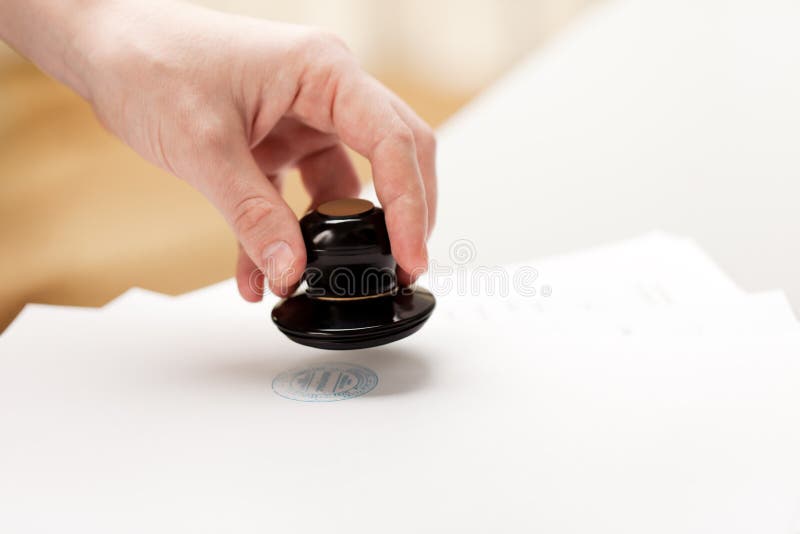 Hand stamp paper document stock image. Image of desk - 19118229