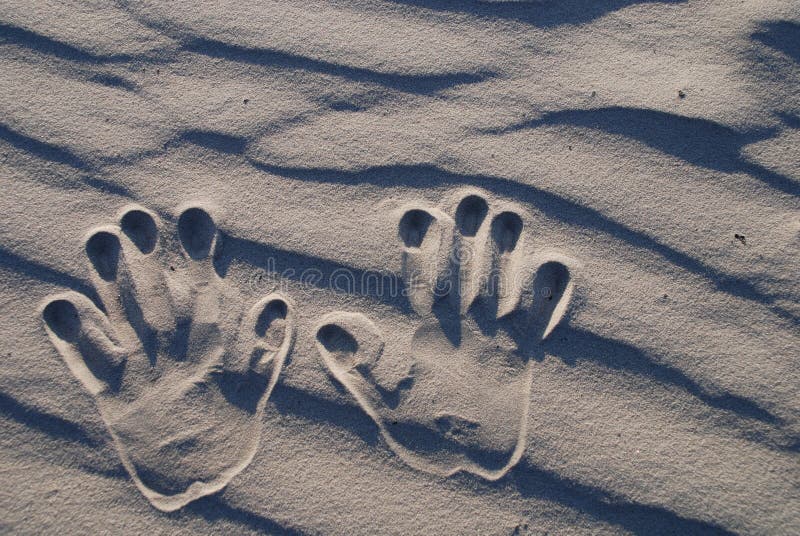Hand Stamp On The Sand Picture. Image: 5282766