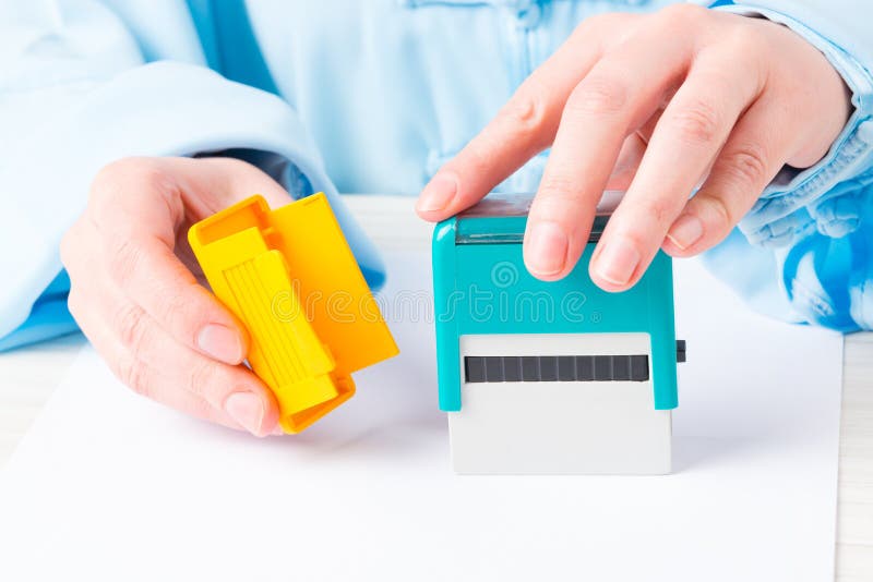 Hand with stamp stock image. Image of paper, concept - 51706933