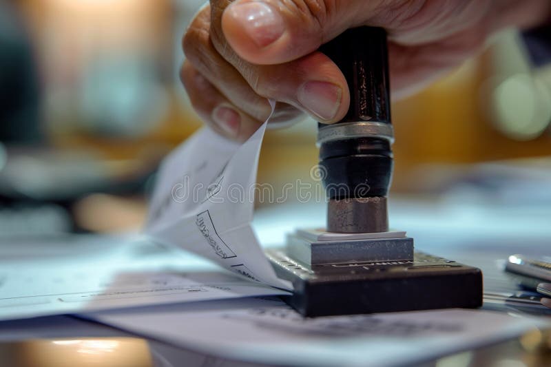 Hand Stamping Paper stock illustration. Illustration of hand - 342209439