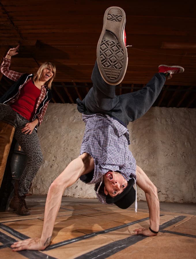 Hand Stand Break Dance Move Stock Photo - Image of happy, expression ...