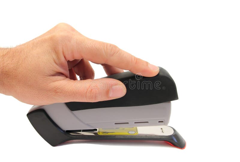 Hand stapler stock image. Image of male, stapler, hand - 24244753