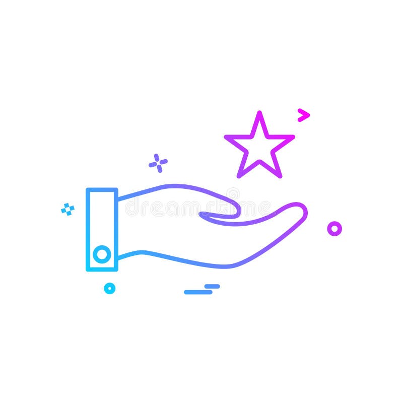 Hand Star Icon Vector Design Stock Vector - Illustration of flat ...