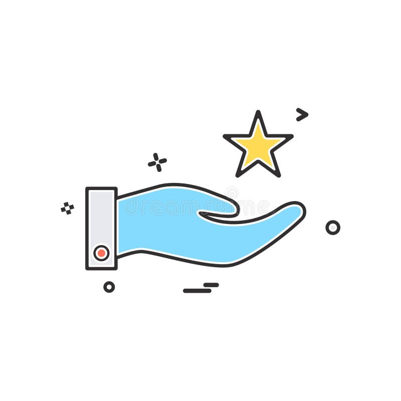 Hand Star Icon Vector Design Stock Vector - Illustration of icon, label ...