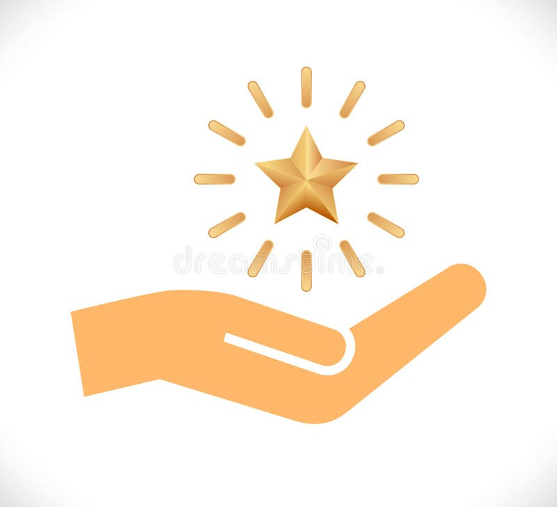 Hand with star stock vector. Illustration of stroke - 210013826