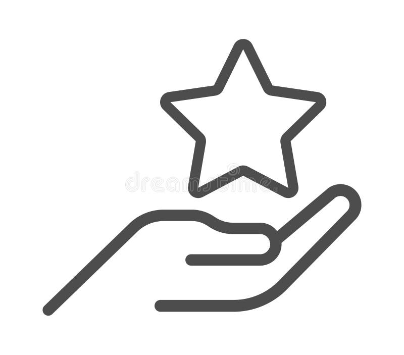 Hand and the Star. Vector Icon of a Bonus Program, Promotion or Reward ...