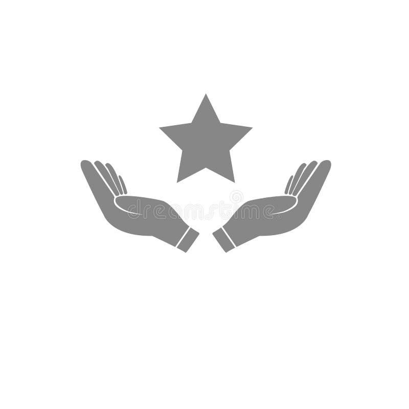 Hand and star vector icon stock illustration. Illustration of success ...