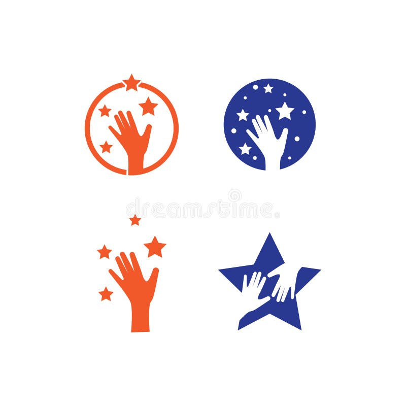 Hand and star vector stock vector. Illustration of dream - 228864658
