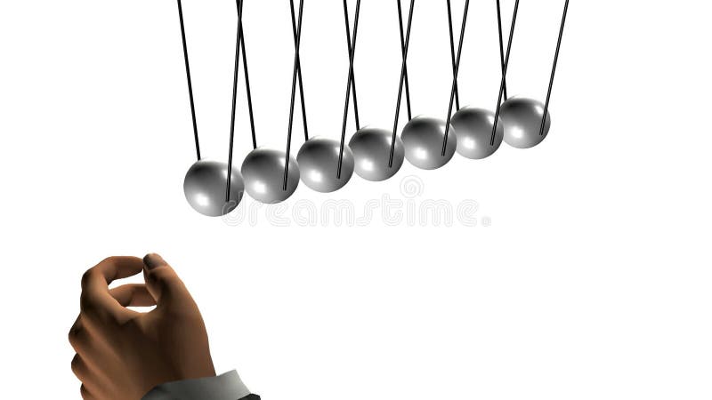 Hand starts pendulum with stock footage. Video of aluminum - 321265452