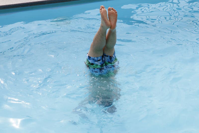 Hand State in the Water, Legs Stretch in the Air Stock Photo - Image of ...
