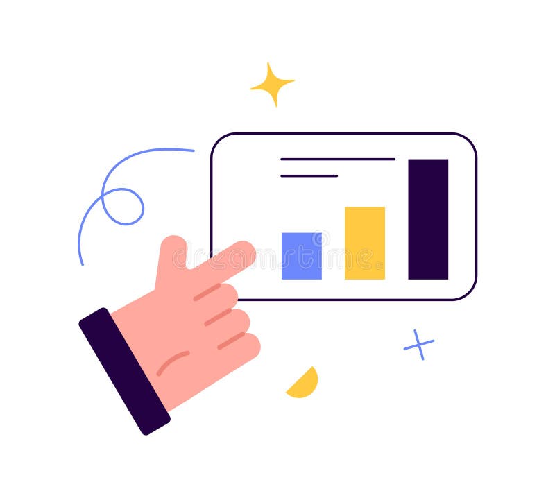 Hand with Statistic. Data Analytic Concept Stock Illustration ...