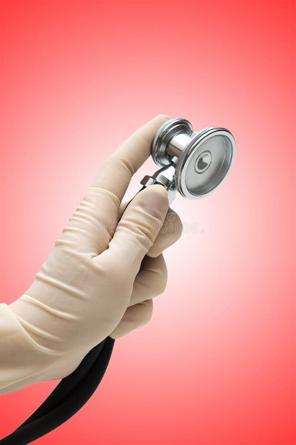 Hand with stethoscope stock photo. Image of science, heartbeat - 23498444