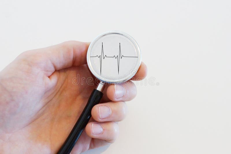 Hand with Stethoscope and Pulse Stock Photo - Image of examination ...