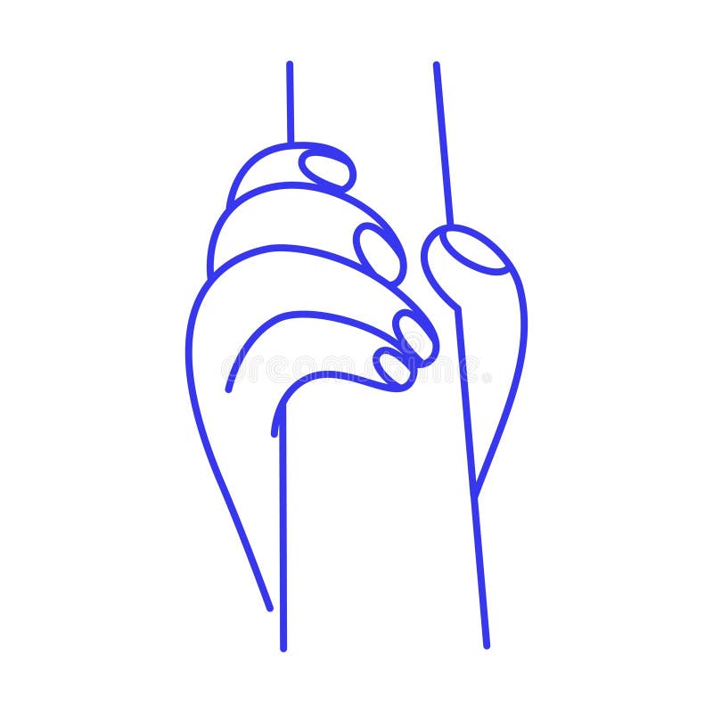 In the Hand is a Stick, Pipe, Pole or Cylinder. Gesture Doodle Icon ...