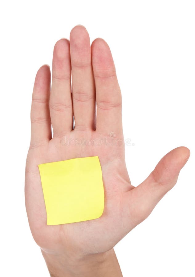 Hand with sticker stock photo. Image of clerk, hand, businessman - 7610304